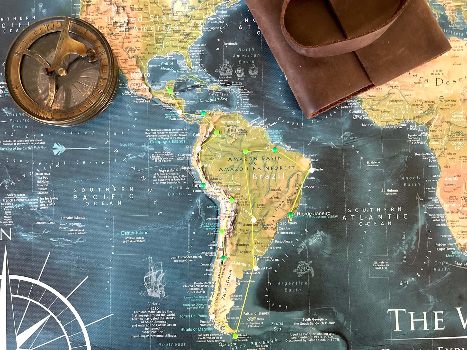 Voyager Push Pin Map of the World Labeled for Exploration | GeoJango ...